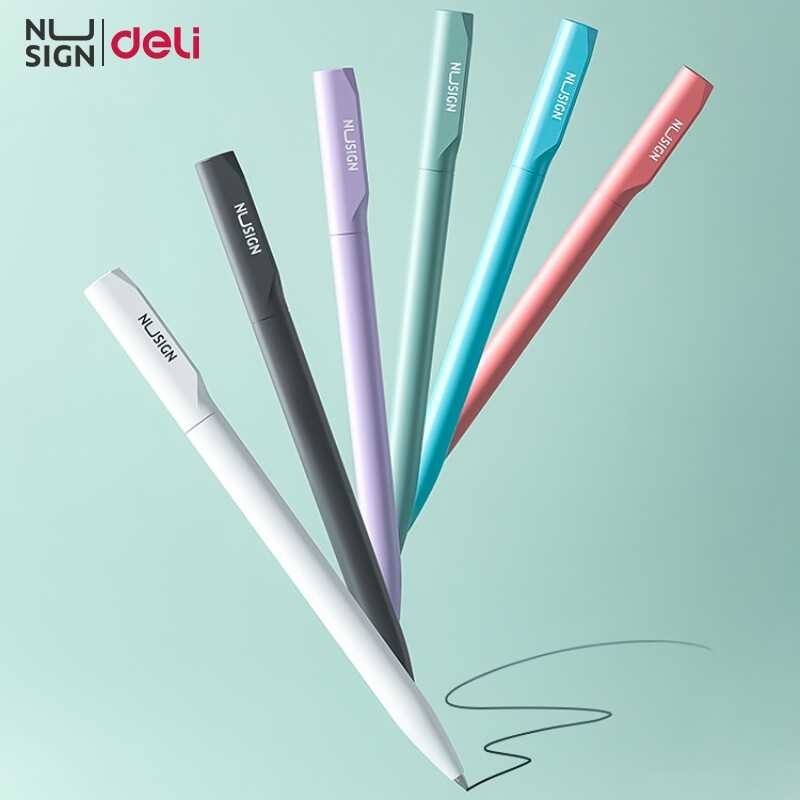 Nusign ni Deli NS552 Metal Ballpen Gel Pen Black Ink 0.5mm Writing Pens ...
