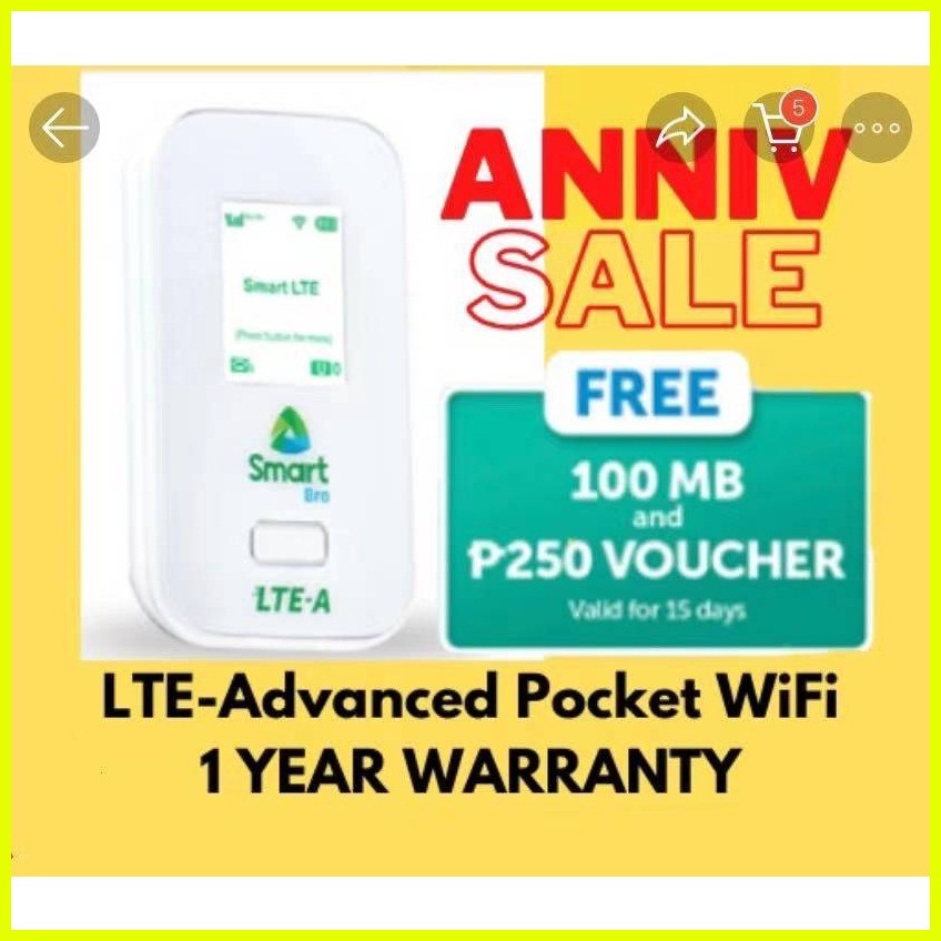 ☪ Smart Bro Prepaid LTE-Advanced Pocket WiFi with FREE 250 load. | Shopee Philippines
