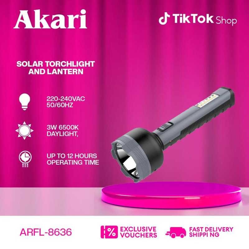 Rechargeable Flashlight Akari Arfl-8636 (Gray) () | Shopee Philippines