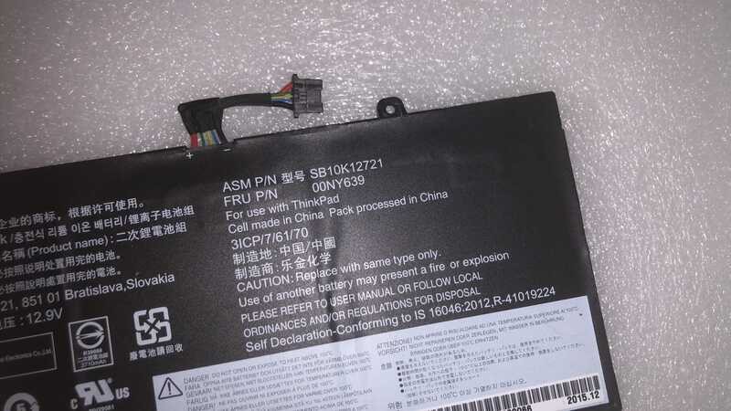 Brand new original Lenovo T550 W550S T560 P50S 45N1742 00NY639 laptop ...