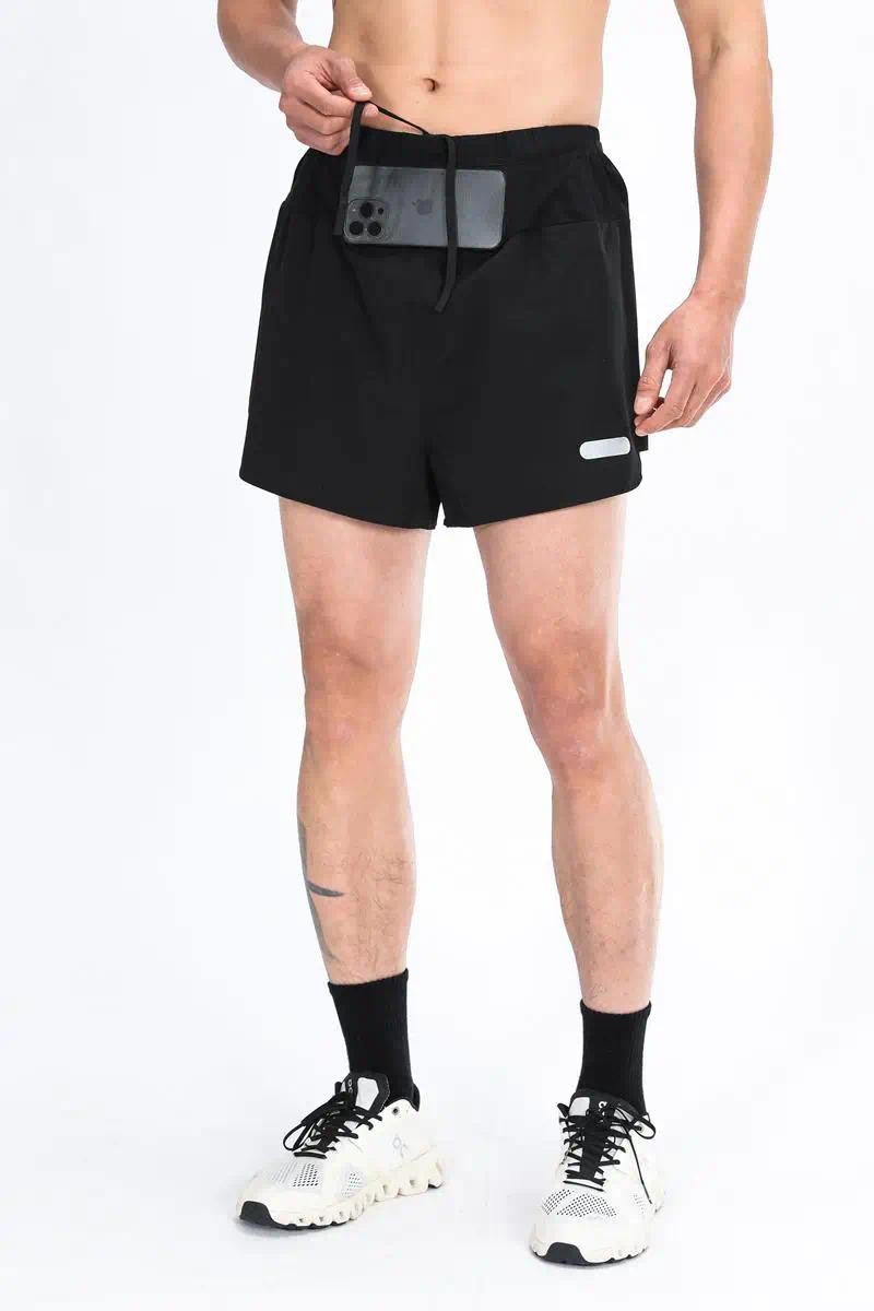 5 Pockets Men's Quick-Dry Double Layer Reflective Marathon Running ...