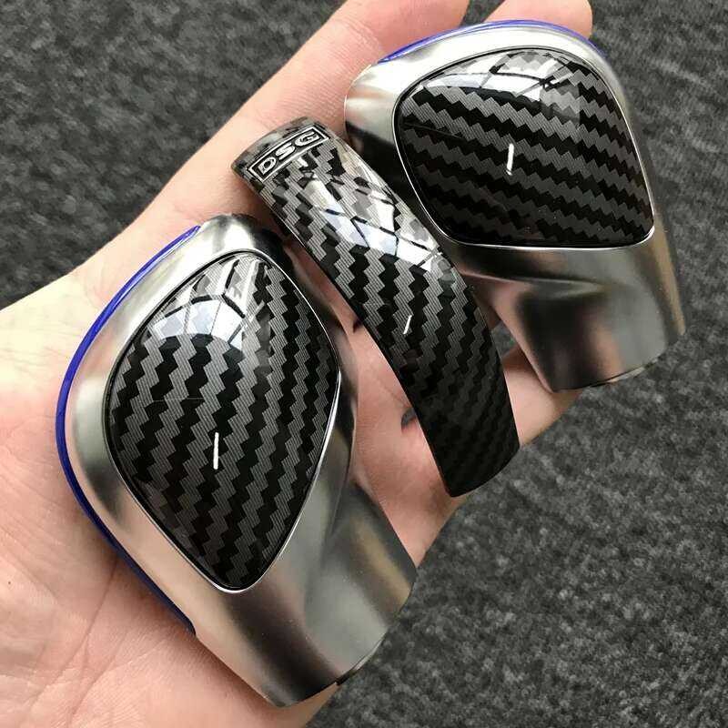 Carbon Fiber Texture - Shift Knob Gear Side Cover DSG Emblem Para Sa VW ...