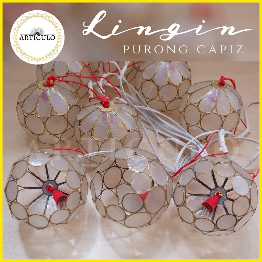 ARTICULO capiz light: 4inch LINGIN ( authentic capiz coin ball WITH ...