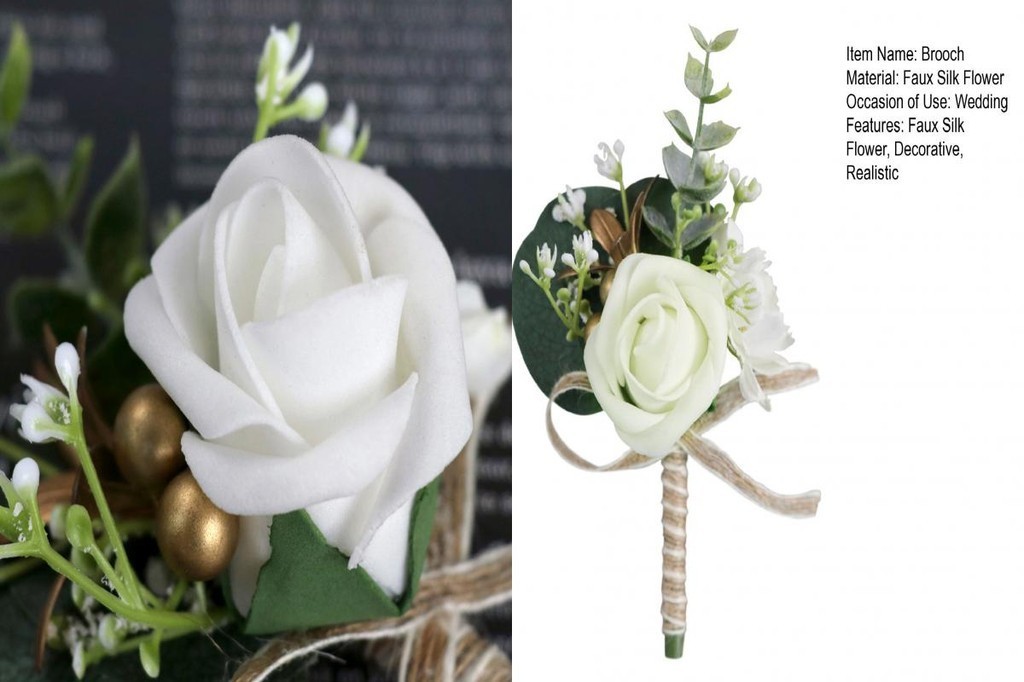 BABY Flower Shaped Bridegroom Brooch Flower Shaped Brooch Elegant ...