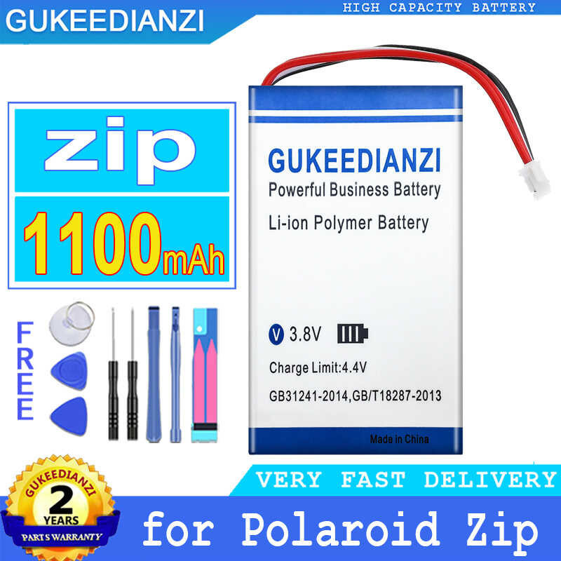 1100Mah GUKEEDIANZI Battery Ae503048-2S For Polaroid Zip Big Power ...