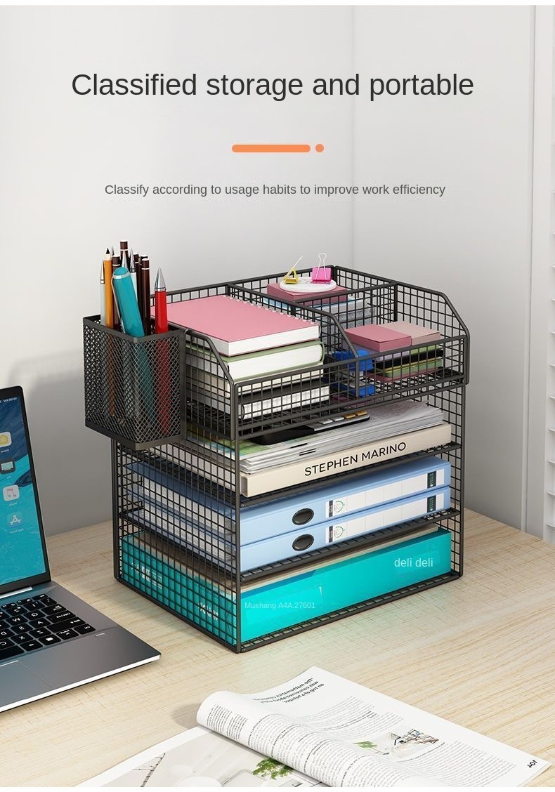 Desktop File Shelf Office Data Multi-Layered A4 Folder File Storage ...