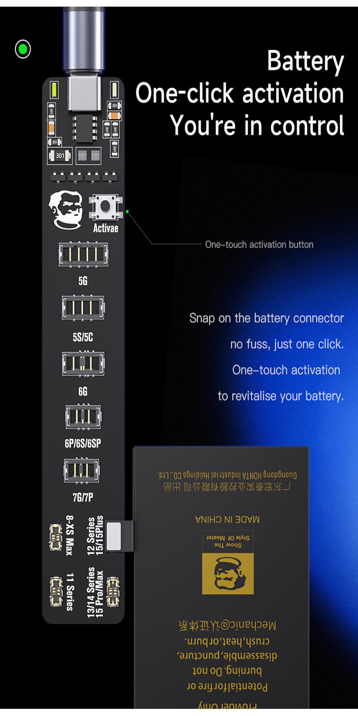 MECHANIC F018 F009 Battery Active Panel Fast Charge Detection Board For iP5-15 Pro Max Android ...