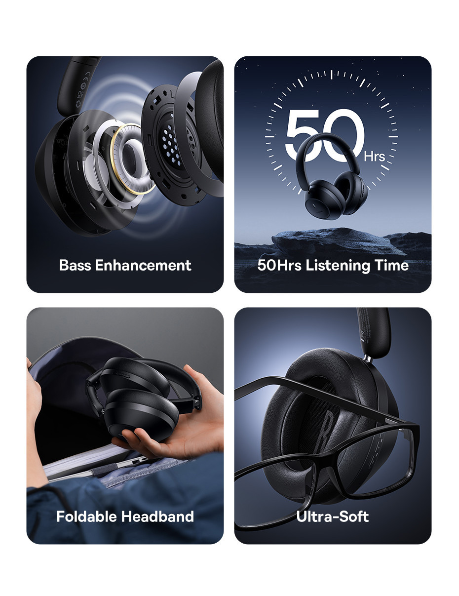 Baseus Bass 30 Max Wireless Headphone Bluetooth V5.3 Earphone -30dB ...