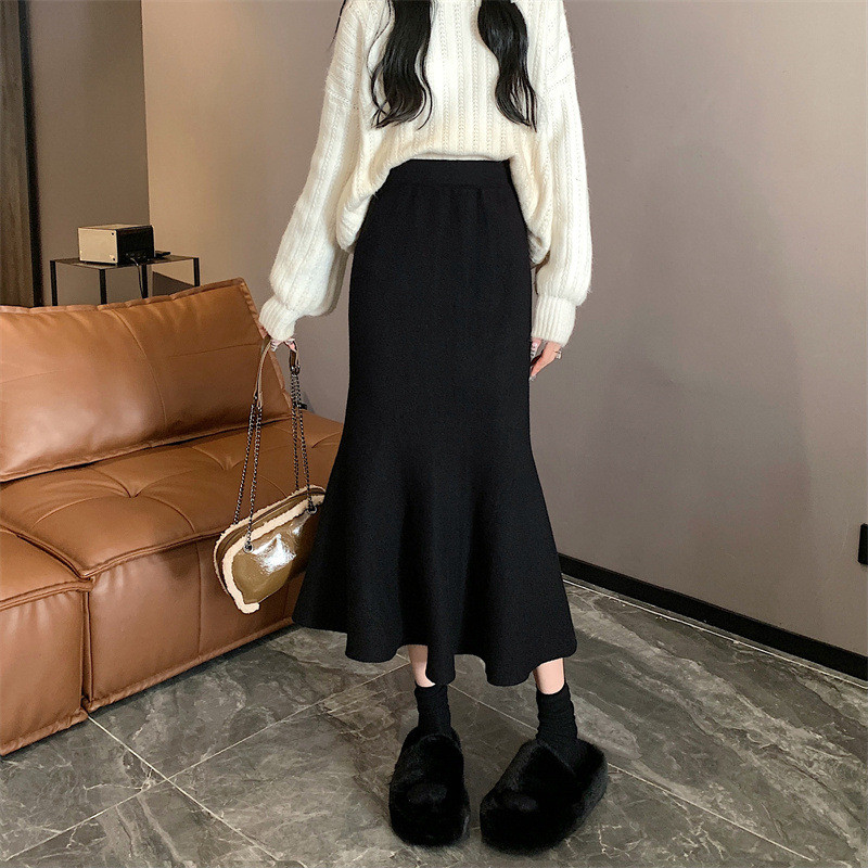 Summer Korean High Waist Palda A Line Sophisticated Knitted Skirt ...