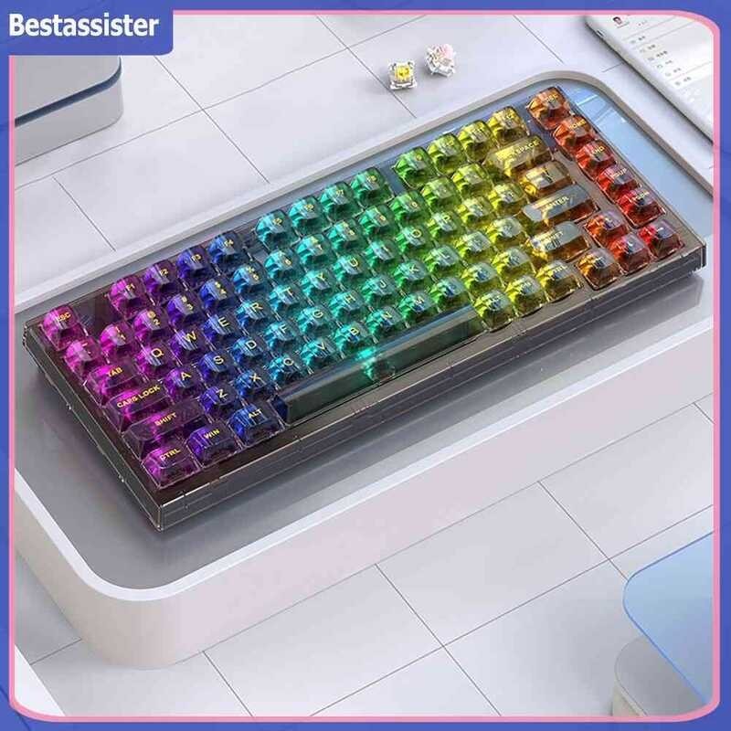 X75 82 Keys Gaming Type-C Wired Transparent Mechanical Keyboard ...