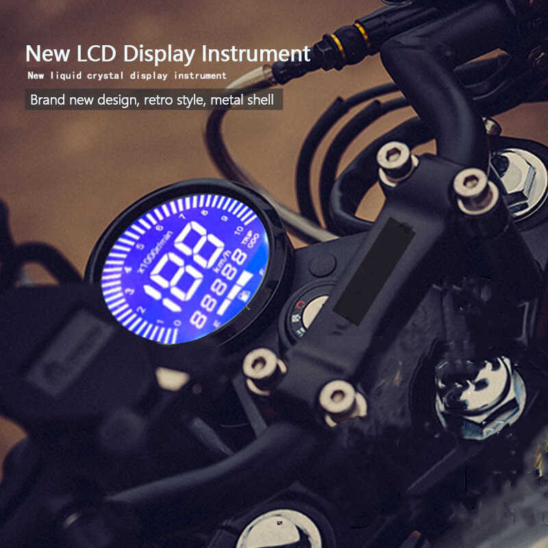 Universal Motorcycle Panel Speedometer LED Screen Multi Function ...