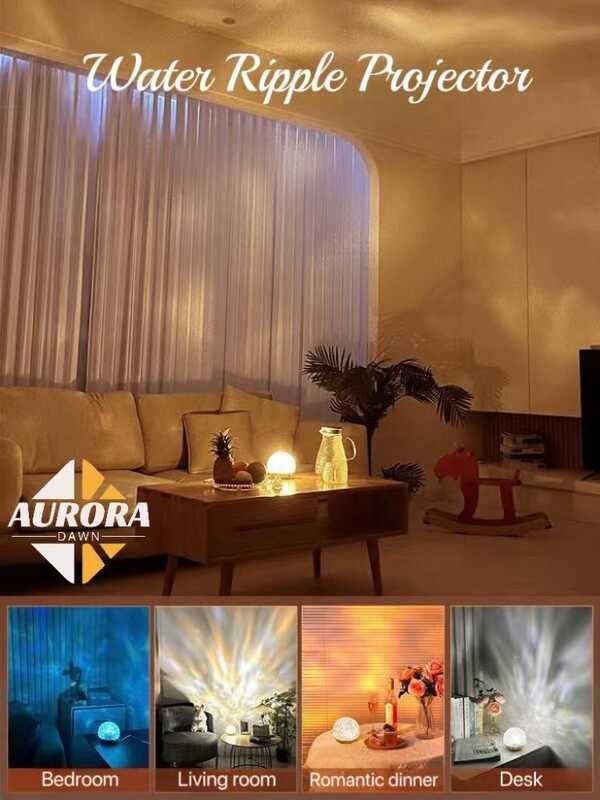 Dynamic Projection Lamp Water Ripple Light Crystal Led Bedroom Rgb ...