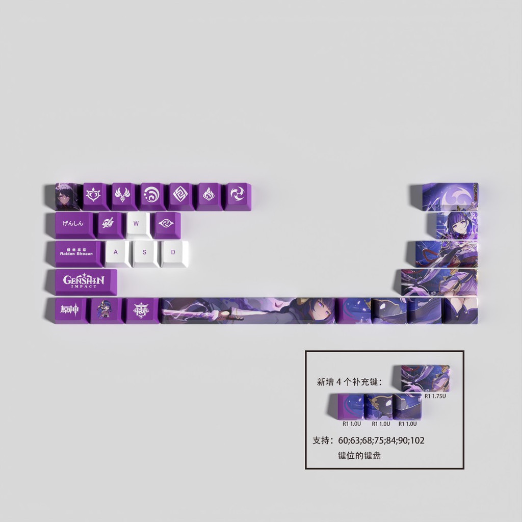 Genshin Thunder General Keycaps Genshin Game Thunder General 29 Key Set ...