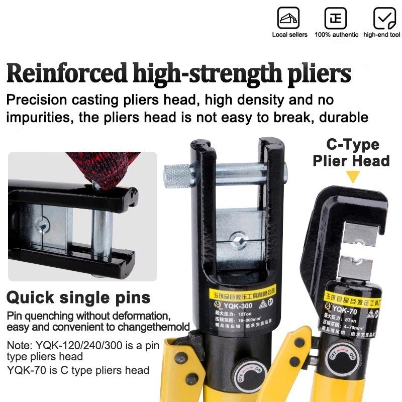 Hydraulic Crimper Tool Kit Tube Terminals Lugs Battery Wire Crimping ...