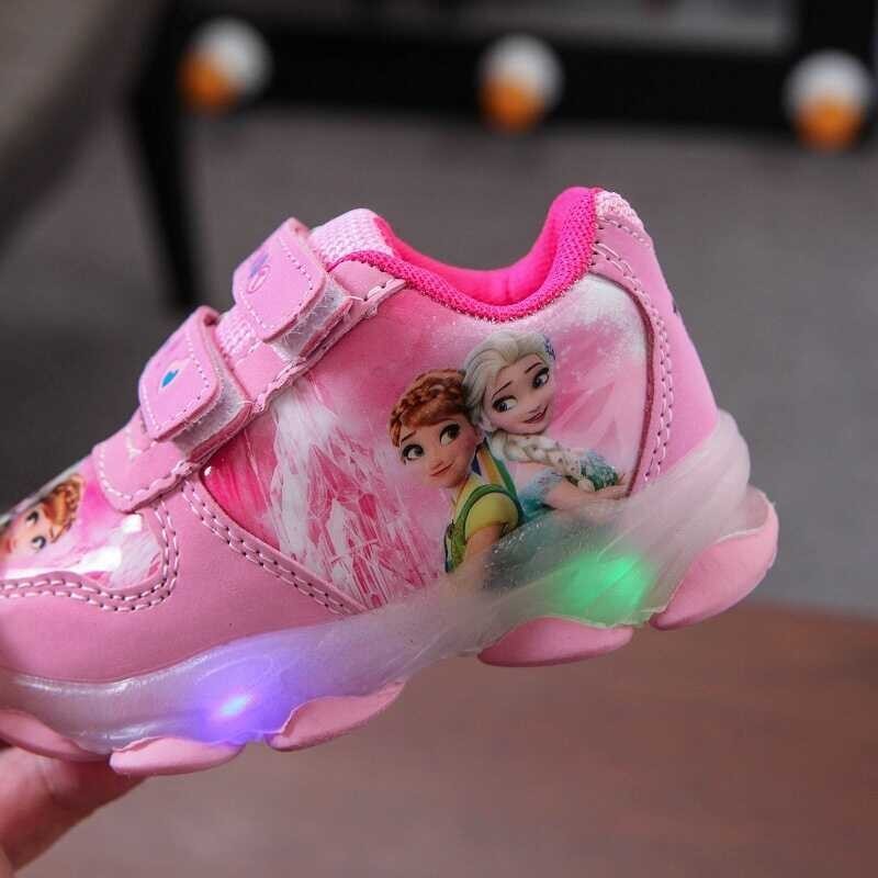 LED Frozen Flash S · Girls Light Up Princess Luminous Children's Shoes ...