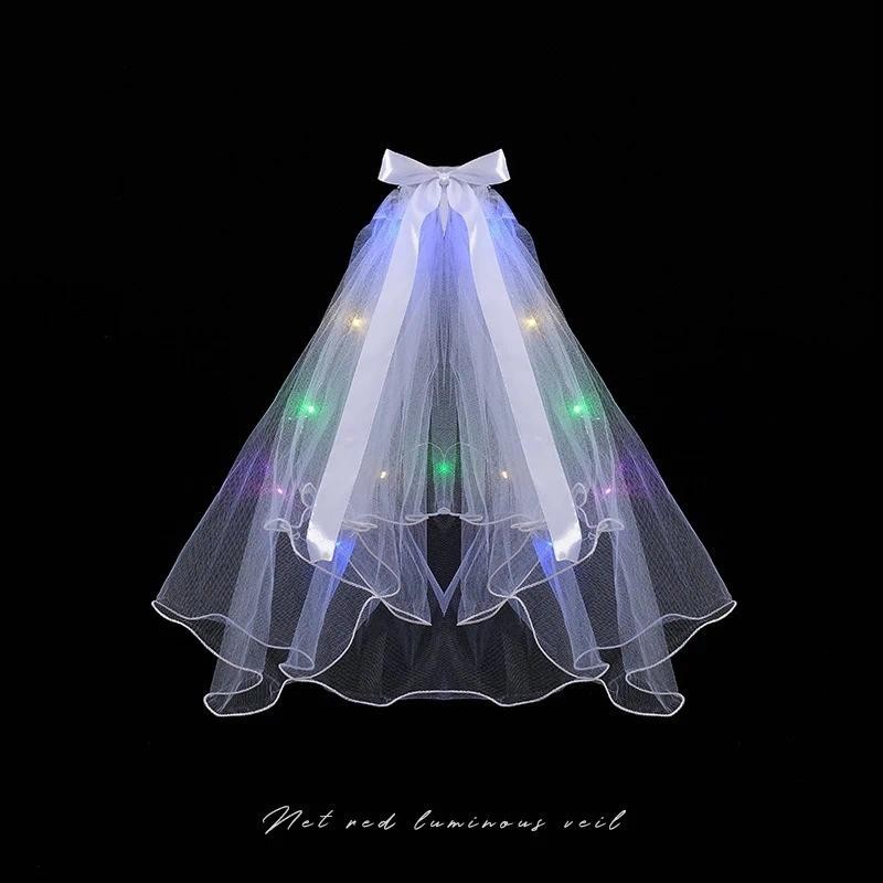 1pcs Light Up Veil For Bride Led Bridal Veil With Crowns Elegant and ...