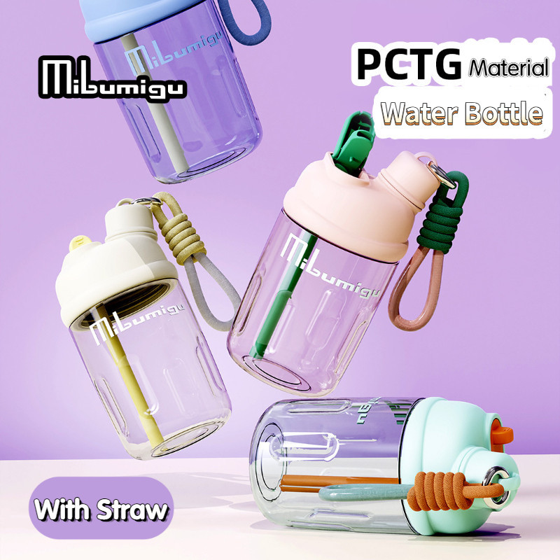 650ml Portable Water Cup Double Drinking Water Bottle With Straw PCTG ...