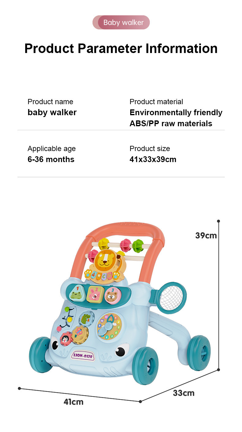 Push Walker for Baby Multi-function Toddler Trolley for Kid's Early ...