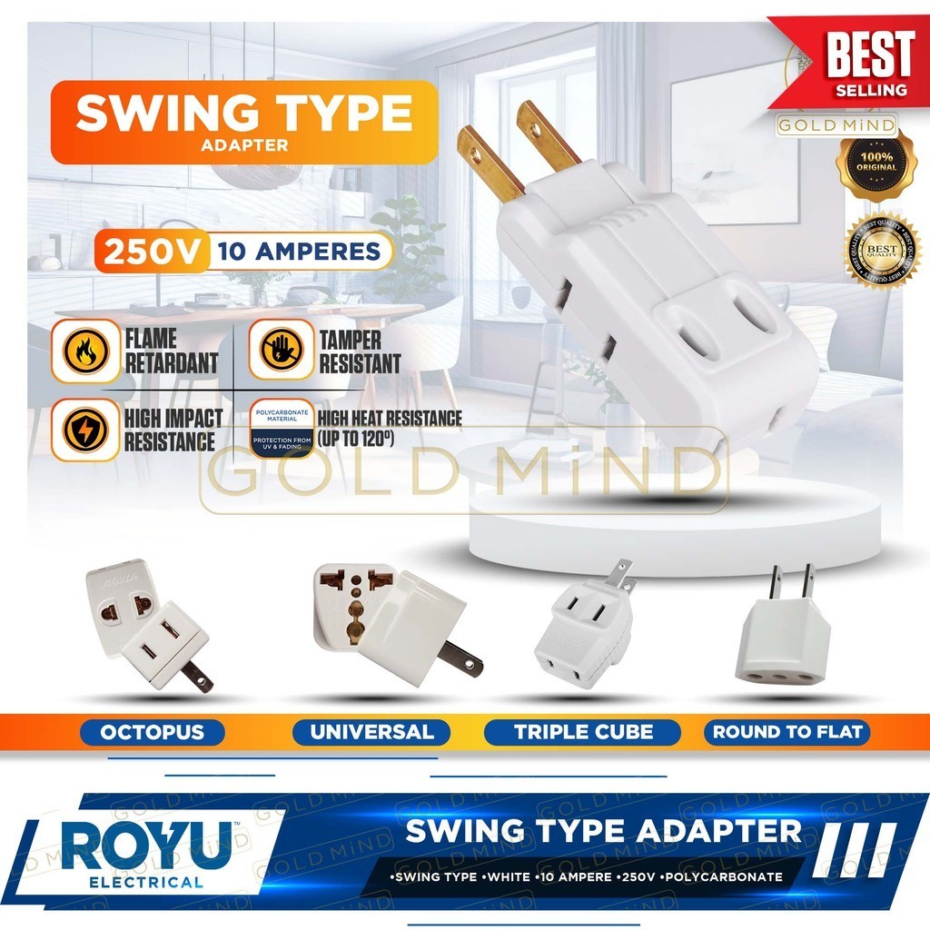 ROYU ADAPTER (Regular to Flat, Octopus, Universal Adapter, Round to ...