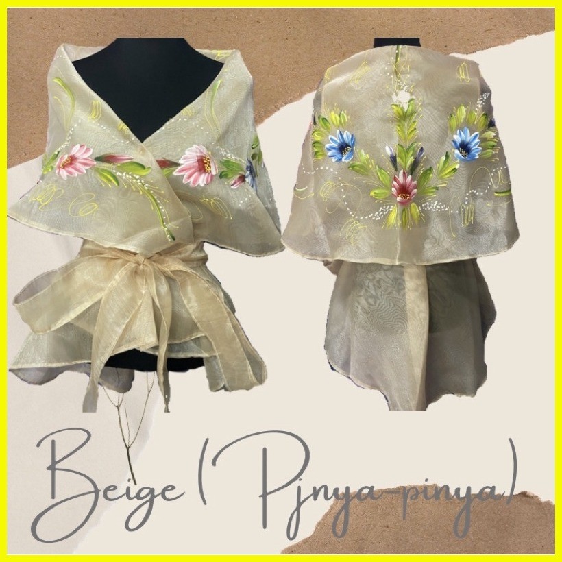 Modern Filipiniana Overlap/ Wrap Around Top (Painting & Embroid ...