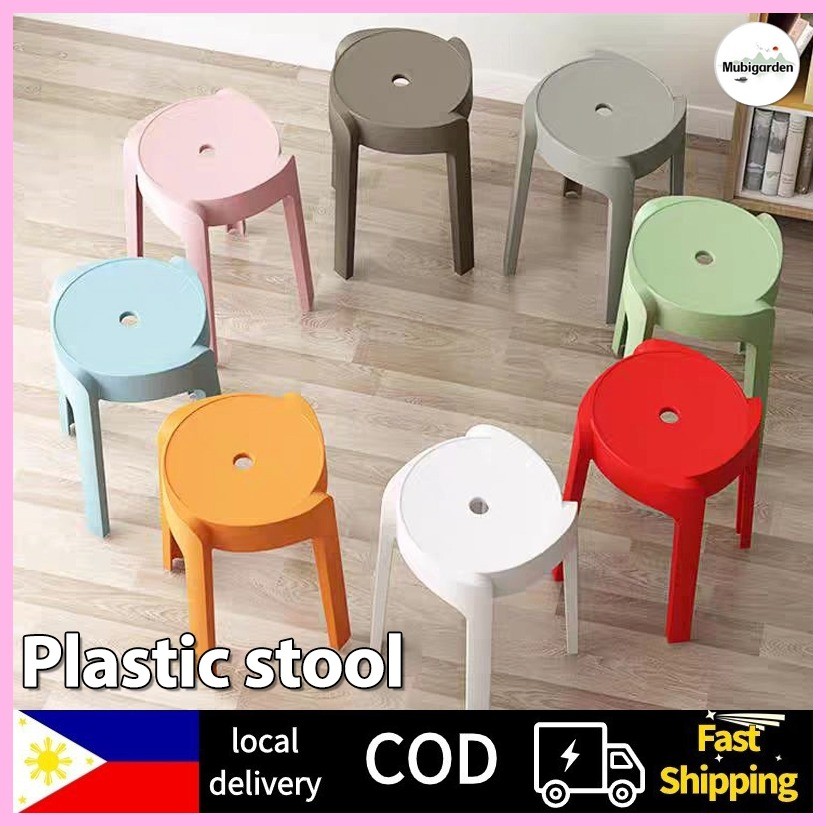 ♥ ☩ ♀ Nordic round stool Plastic stools household high Chair cyclone ...