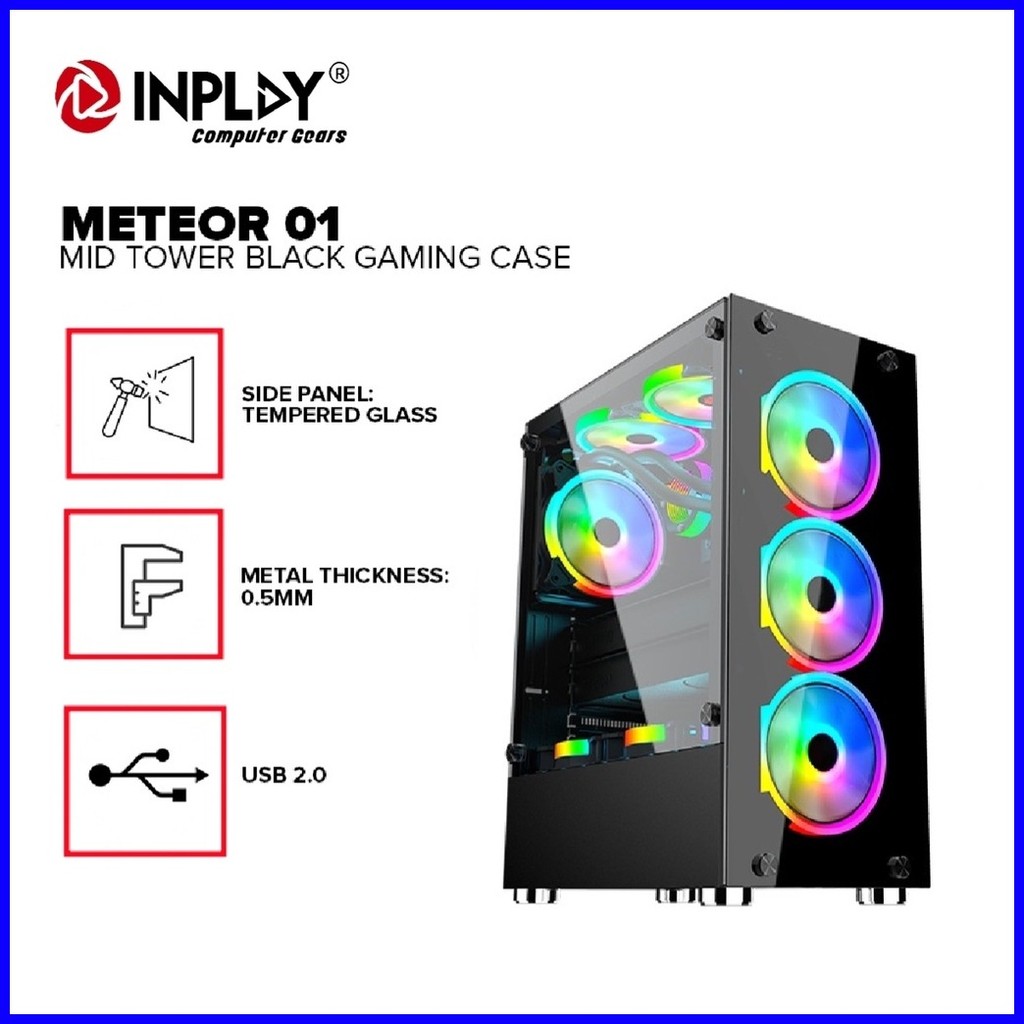 INPLAY Meteor 01/meteor 03 Desktop Computer gaming case cpu case ...