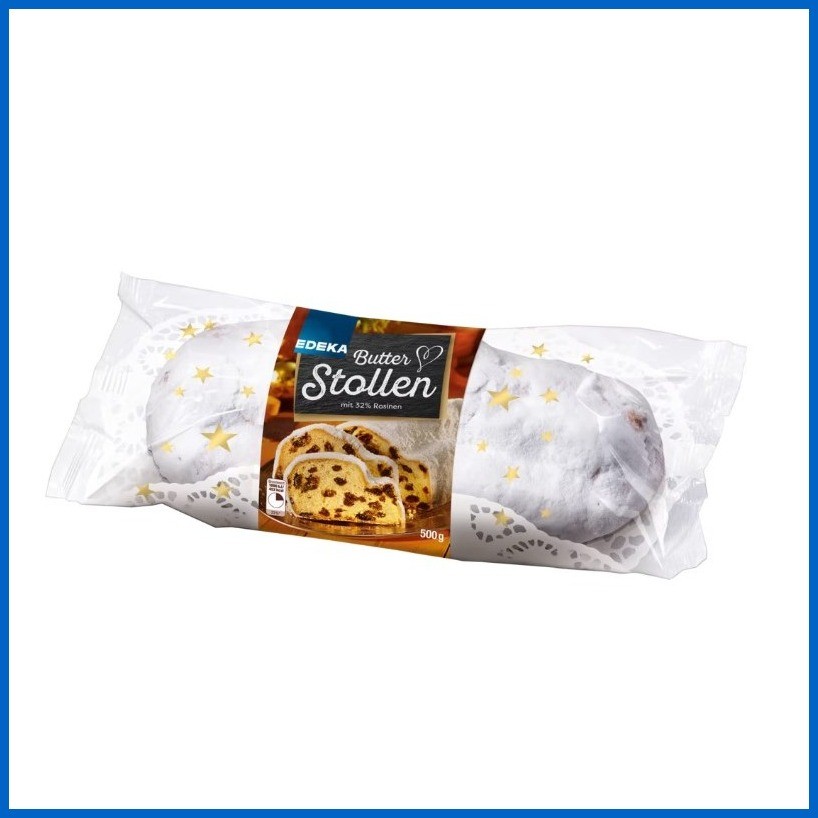 ๑ ℗ A Christmas Specials! Edeka Butter Stollen mit 32% Rosinen 500g ...