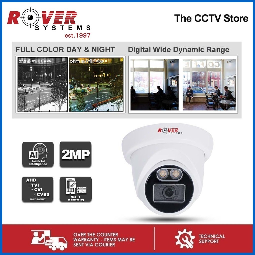 ⚽︎ ♂ Rover Systems 2MP 4in1 Dome Indoor Day and Night FULL COLOR CCTV ...