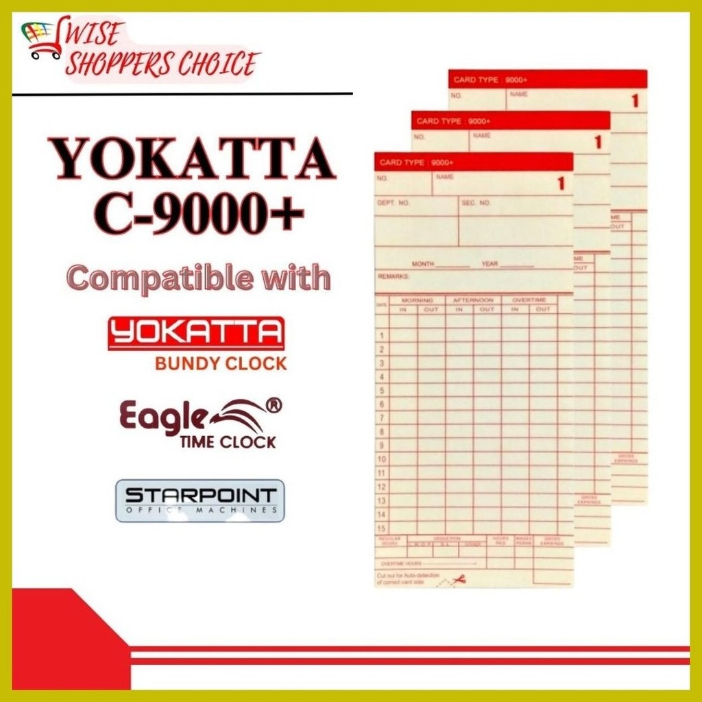 DTR CARD | Standard Time Card of Bundy clock Yokatta C9000+ Time ...