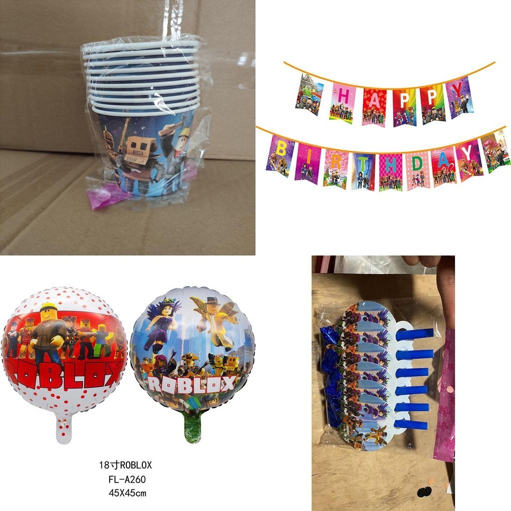 Roblox Game Theme Party Supplies Kids Birthday Banners Cake Decorations ...