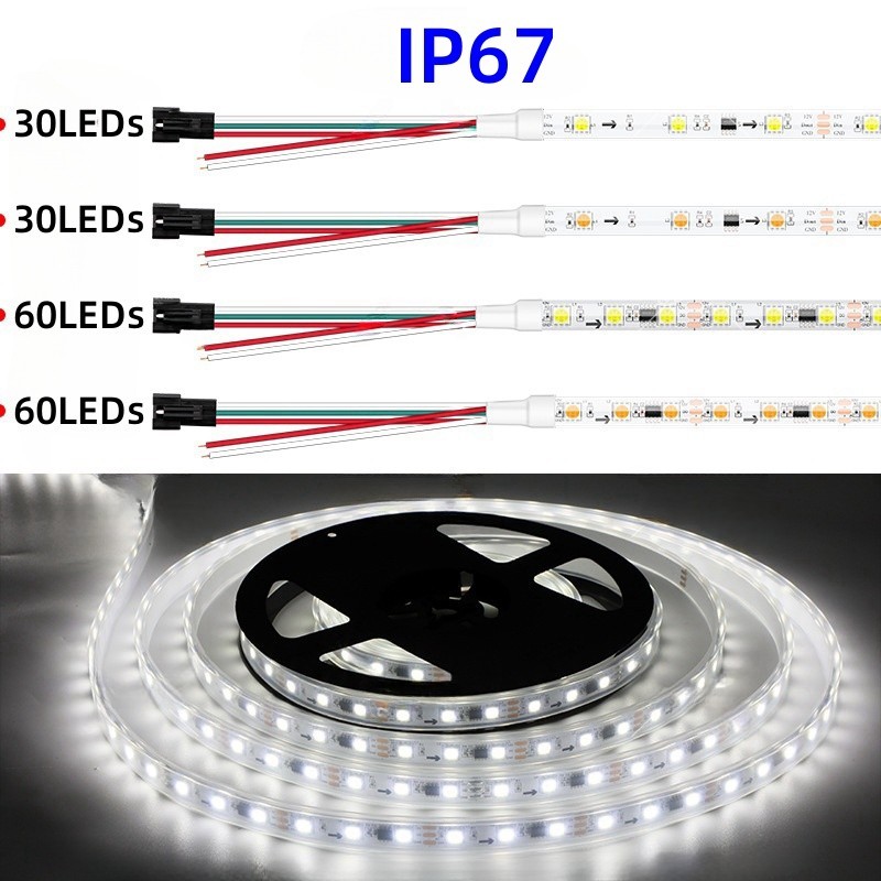 5m/roll 12V WS2811 Pixel Single Color LED Strip 5050 White Warmwhite ...