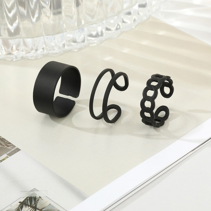 3pcs/set Fashion Rings Simple Hollowing Out Adjustable Finger Rings for ...