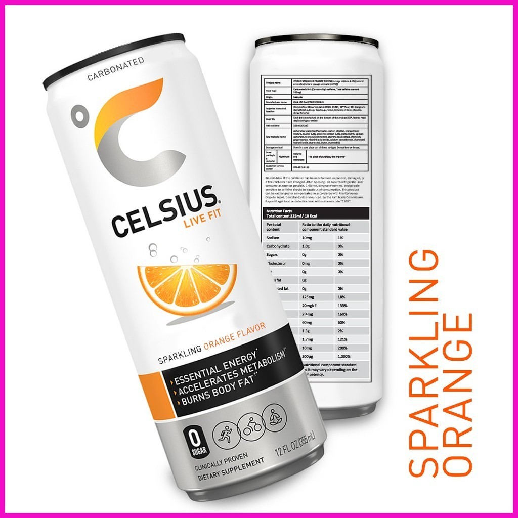 CELSIUS ENERGY DRINK SPARKLING ORANGE 1 CAN | Shopee Philippines