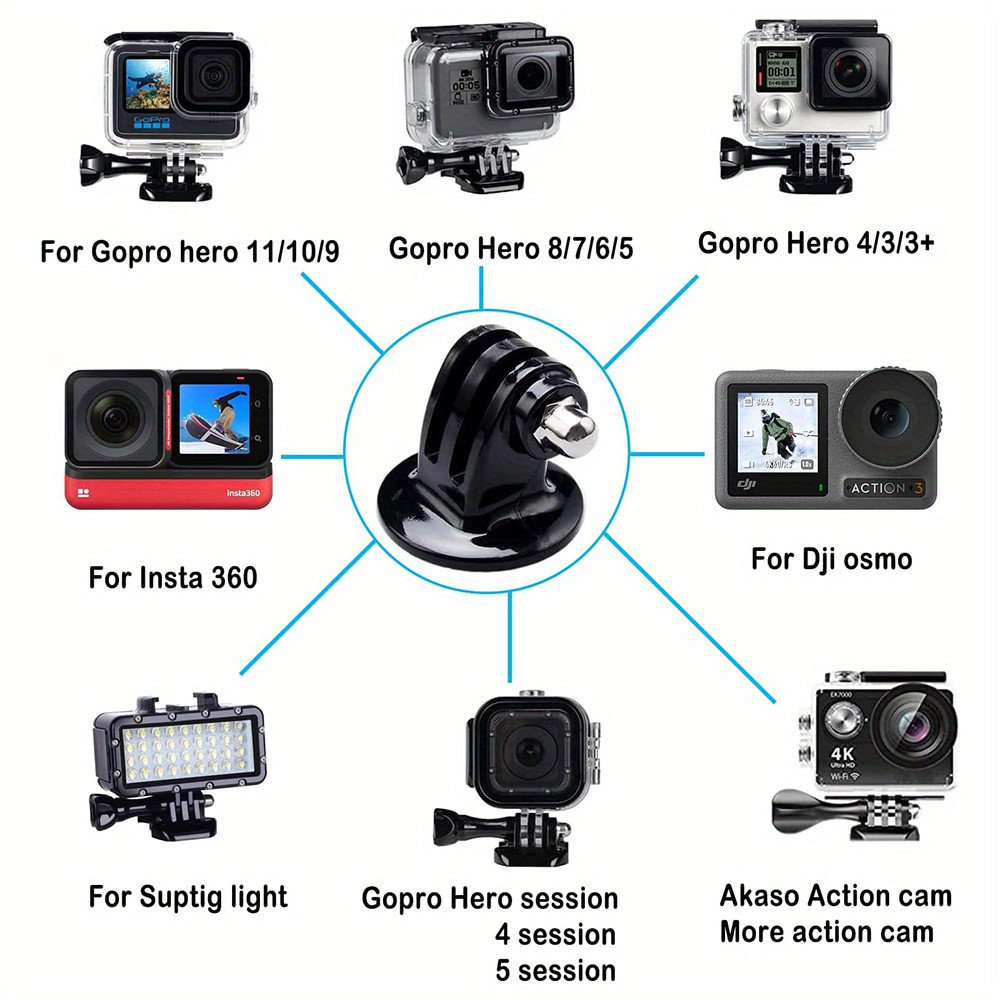 Tripod Mount Adapter Screw Mount For GoPro Hero 11 10 9 8 7 6 5 4 ...