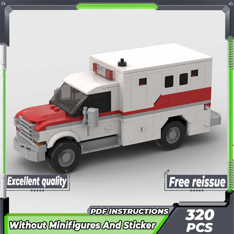 Model City Vehicle Moc Building Bricks Classic Ambulance Car Technology ...