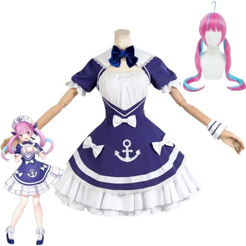 Vtuber Hololive Youtuber Minato Aqua Debu Cosplay Costume Wig Anime ...