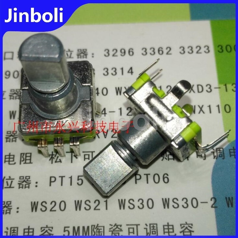 3PCS 30 Position 15 Pulse 360 Degree Rotary Encoder EC11 5 Pin Half Shaft Length 12MM With Push ...