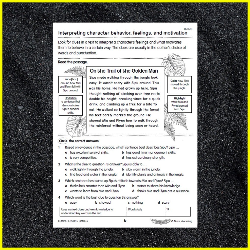 Reading Comprehension Grade 6 Student Book, Fiction (40 pages) | Shopee ...