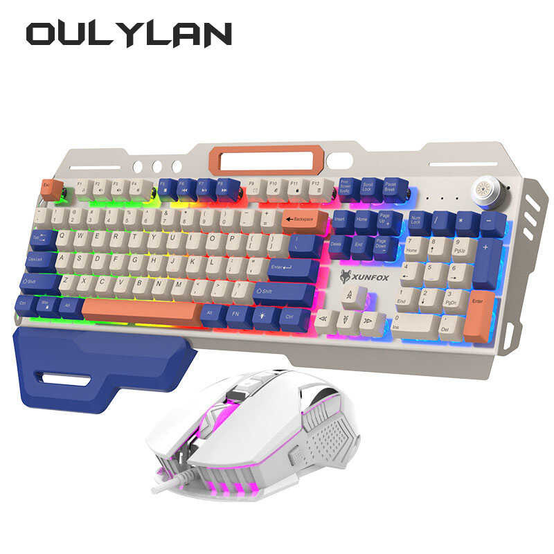 ¤ LED Luminous NEW 2024 K90 nical Metal Keyboard Mouse Set Gaming Wired ...