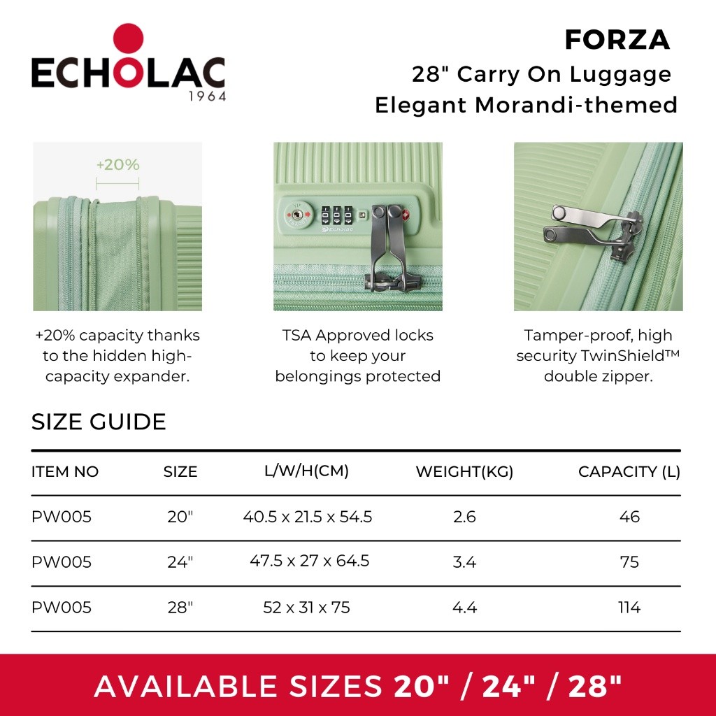 Echolac Forza 28" Upright Luggage | Shopee Philippines