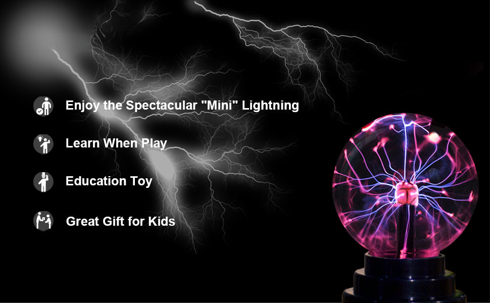 Plasma Ball Light, Electrostatic Sphere Magic Ball, Touch Activated ...