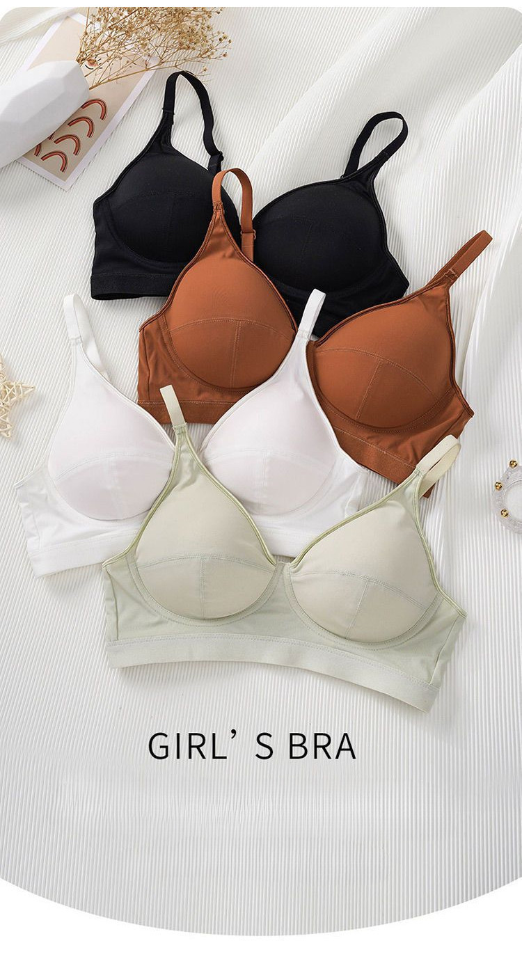 Simple Bra Japanese suji bra Seamless underwear Small breast push-up ...