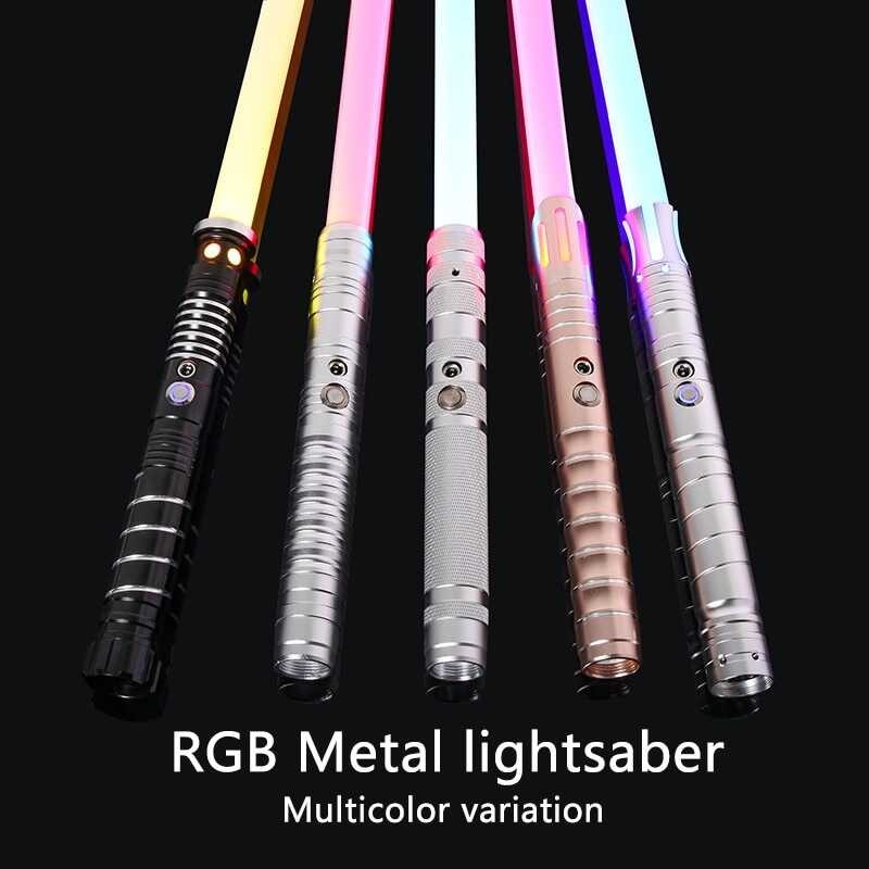 Lightsaber Metal RGB Sword Rave Flashing Weapon Toy Espada Laser Sabre ...