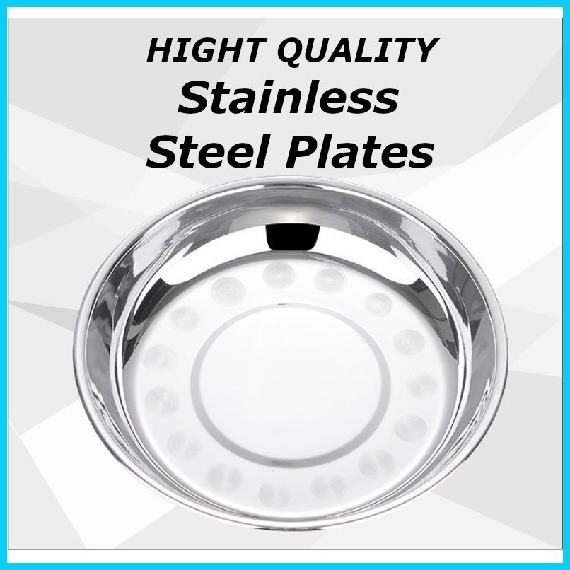∆ high-quality Stainless Steel plates dish plate food plates | Shopee ...