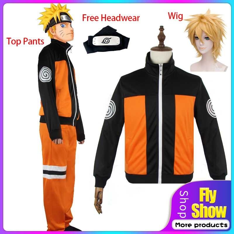 Naruto Anime Two-Piece Suit Uzumaki Hokage Clothing Shippuden Uniform ...