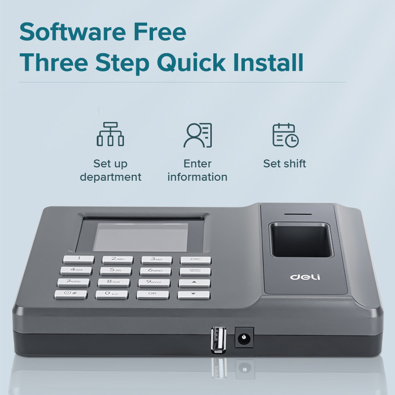 Deli Office Fingerprint Attendance Machine Biometic LCD Screen ...