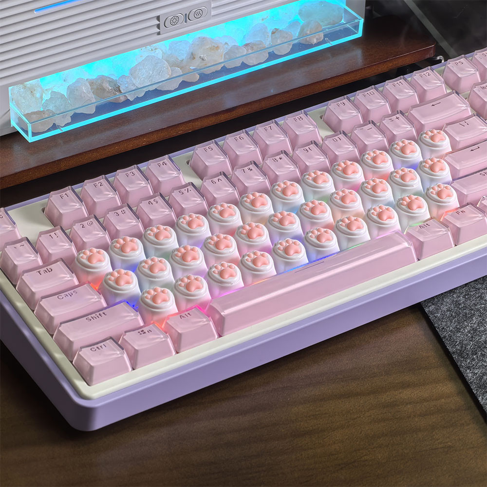 Cat Paw Keycap Mechanical Keyboard DIY Keycaps Pink Creative Super Cute ...