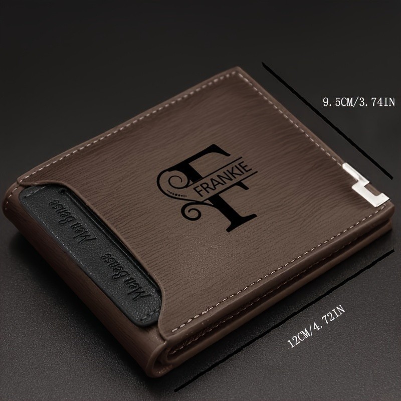 Personalized Men's Faux Leather Short Wallet - Engraved Initials & Name ...