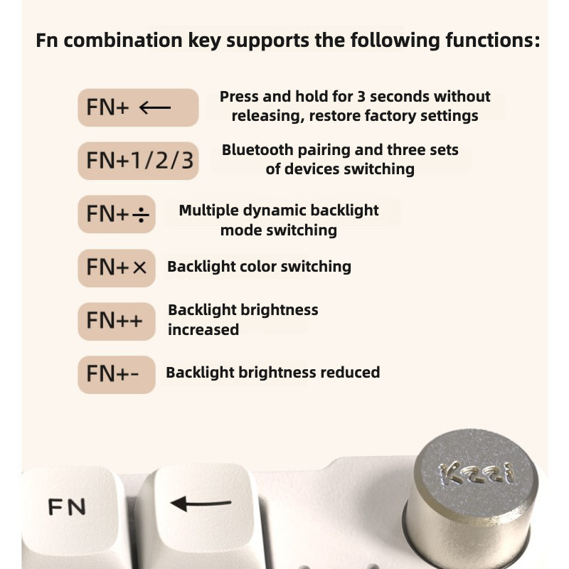 KZZI K20 Wireless 2.4g Bluetooth Digital Mechanical Numeric Keypad RGB Hot Swap Girls Portable ...