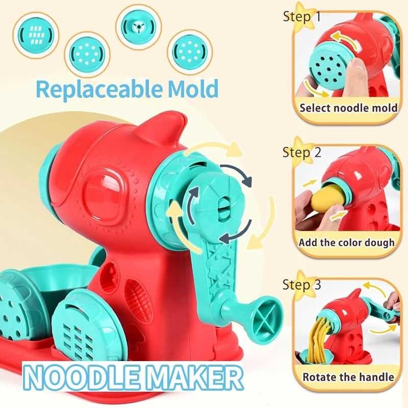 Clay Colored Toy Hamburger Nnoodle Hine Ice Cream Hine Set 3-In-1 Non ...